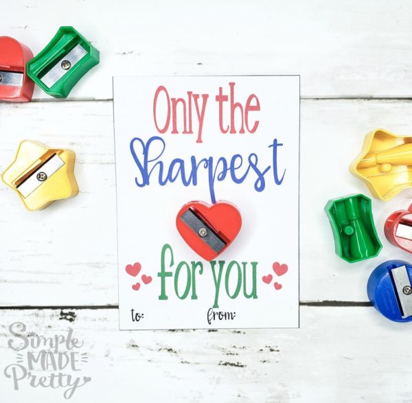 Dollar Store Pencil Sharpener Free Printable Valentine Cards - Simple ...
