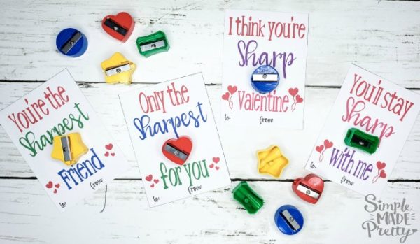 Dollar Store Pencil Sharpener Free Printable Valentine Cards - Simple ...
