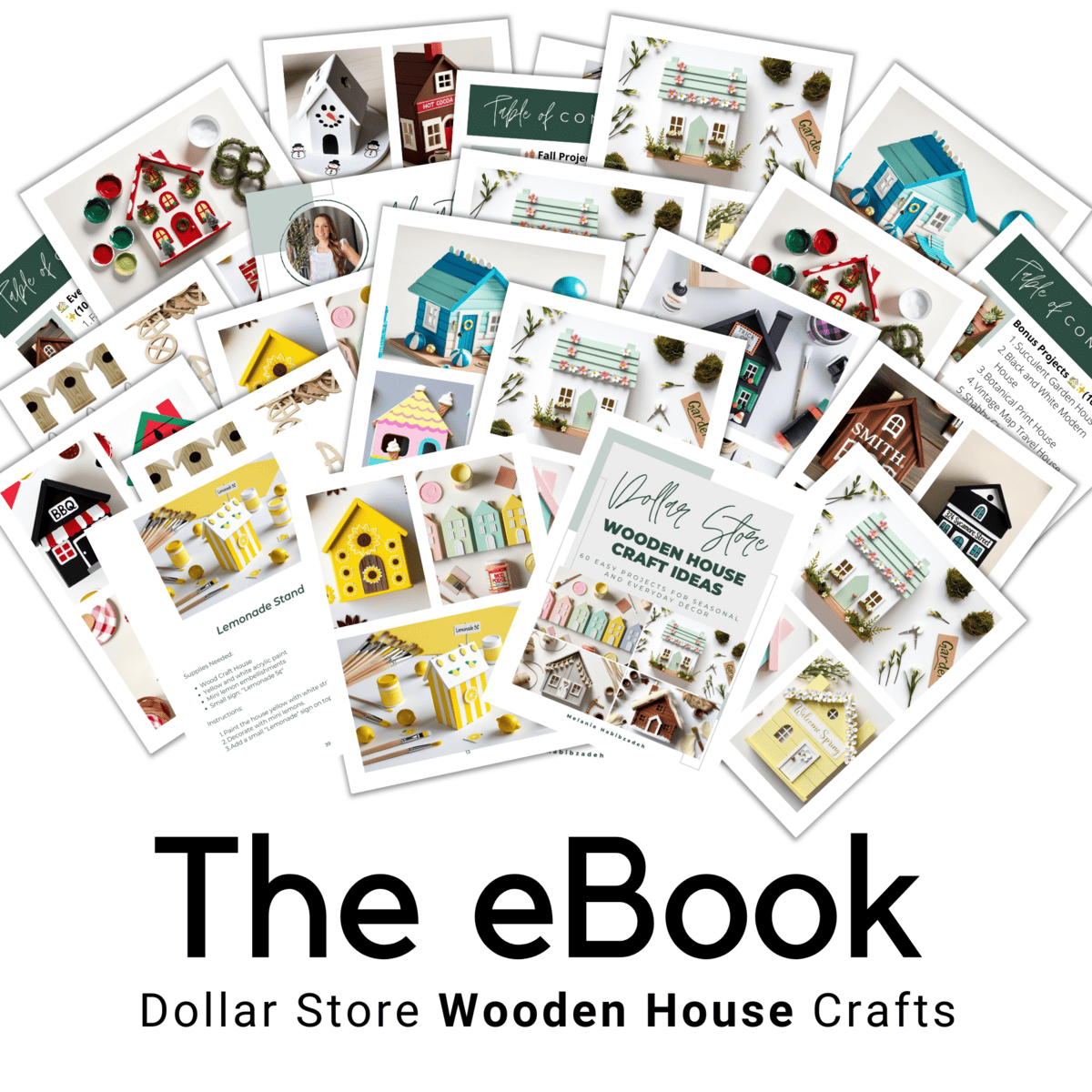 60 Dollar Store Wooden Houses Craft Project Ideas - Simple Made Pretty ...